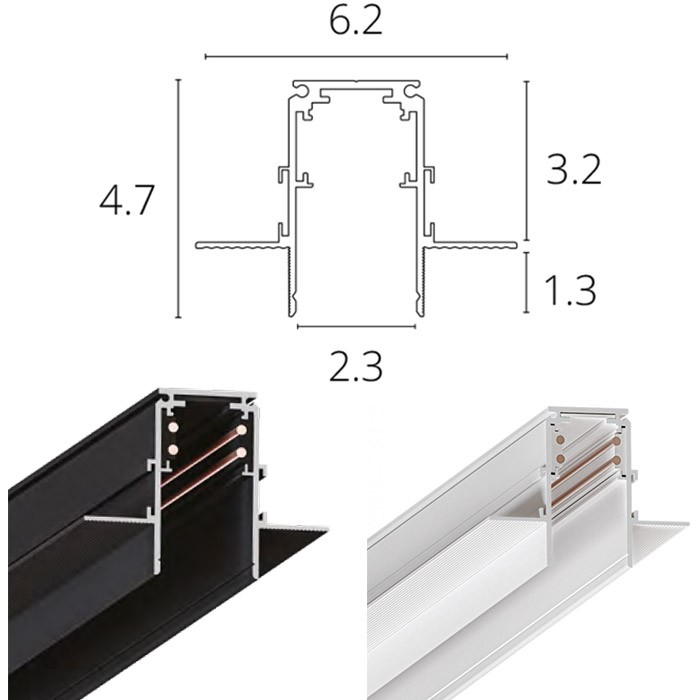 Магнитные треки Arte Lamp LINEA 2.0 в гипсокартон 12.5 мм с ...